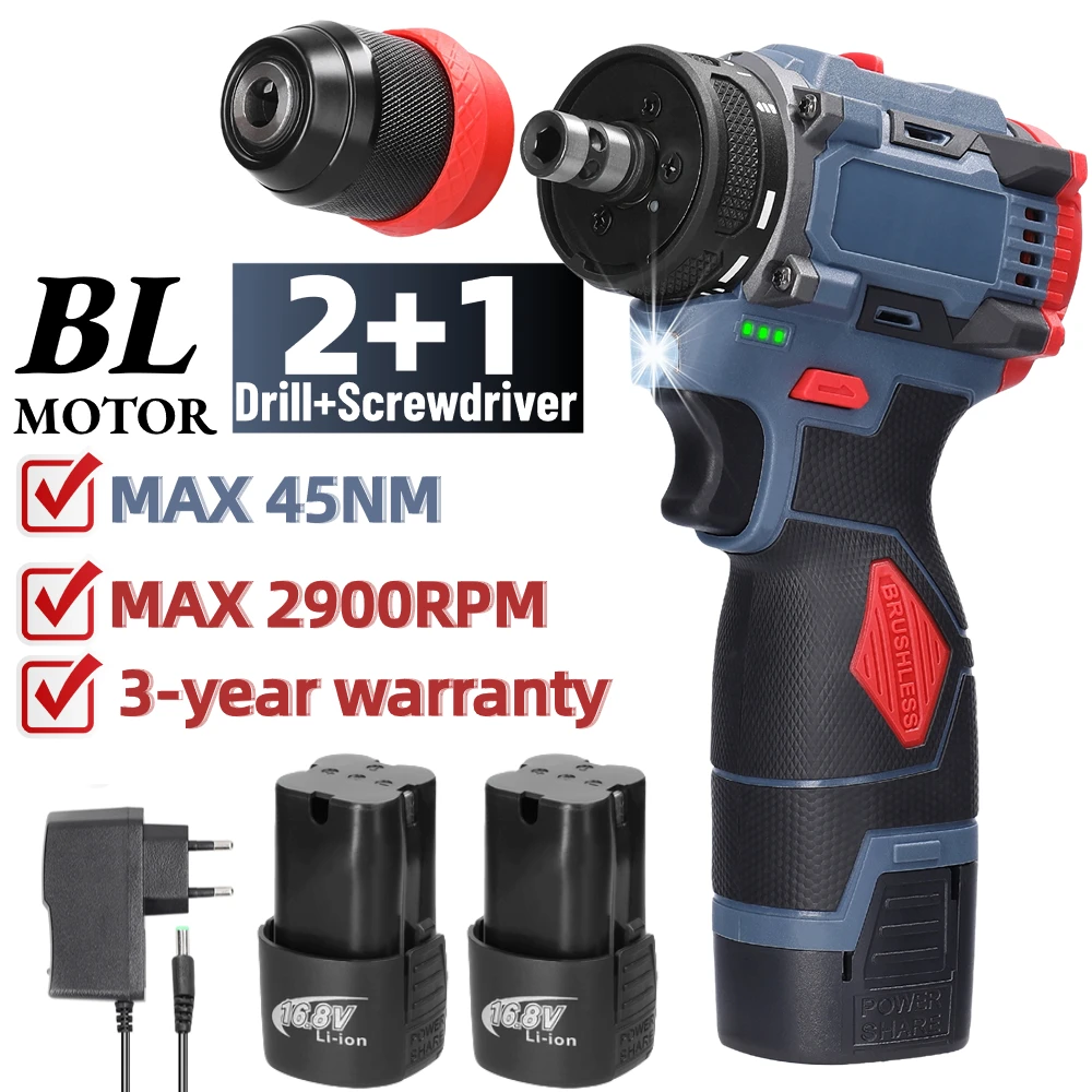 16-8V-21V-Brushless-2in1-Cordless-Driver-Drill-Electric-Screwdriver ...
