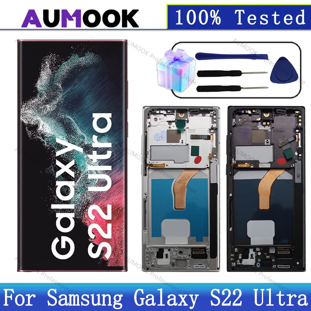 6.8" OEM AMOLED For Samsung Galaxy S22 Ultra 5G LCD Display SM-S908 ...