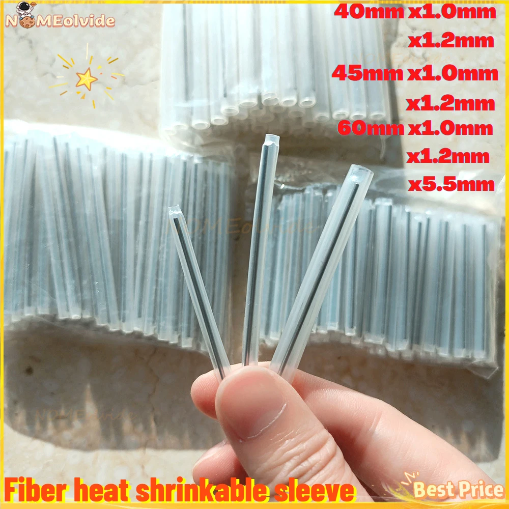 1000pcs/lot 1.0mm 1.2mm X 40mm 45m 60mm Fiber Optic Fusion Protection Splice Sleeves Hot Heat ...