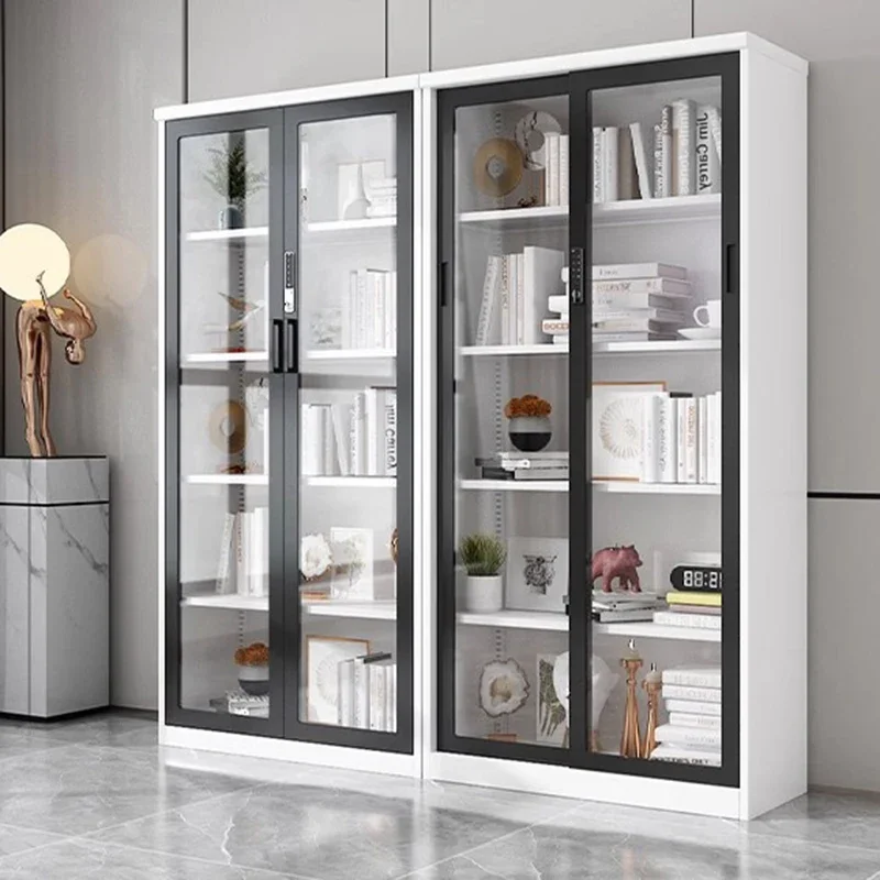 Sliding-Glass-Door-Bookcase-Home-Display-Cabinet-Living-Room-Drop-Strip ...