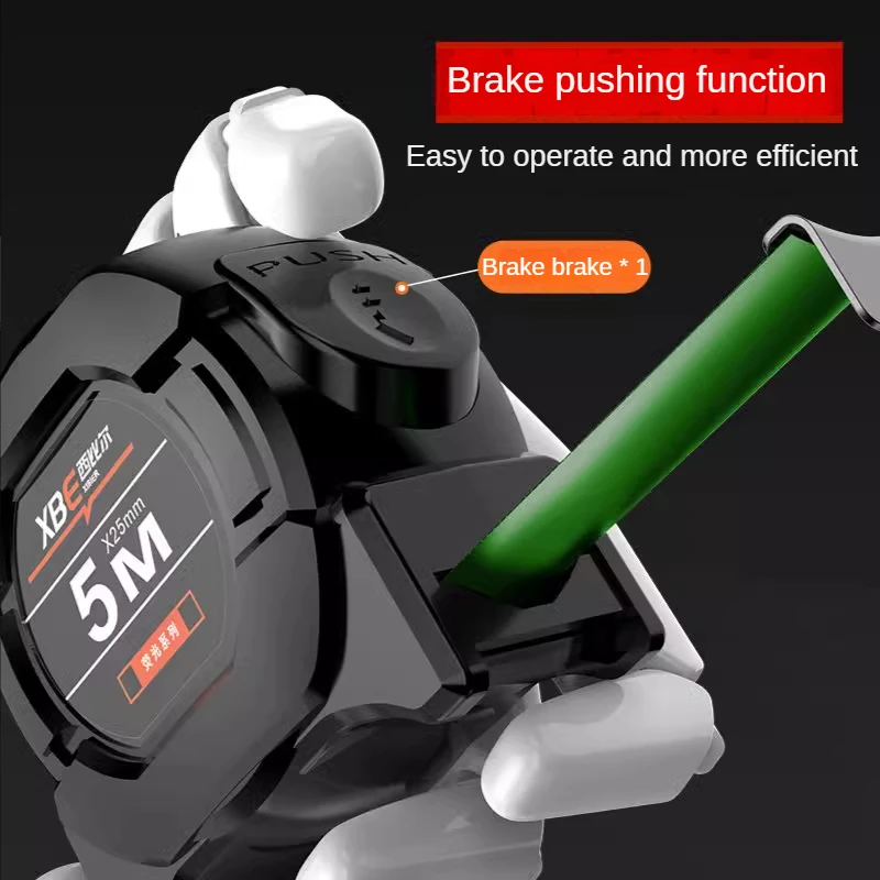 Self locking Steel Tape measure black Fluorescent tape 5M High ...