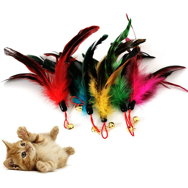 4Pcs-Cat-Teaser-Wand-Toys-Kitten-Teaser-Bell-Feather-Replacement-Head ...