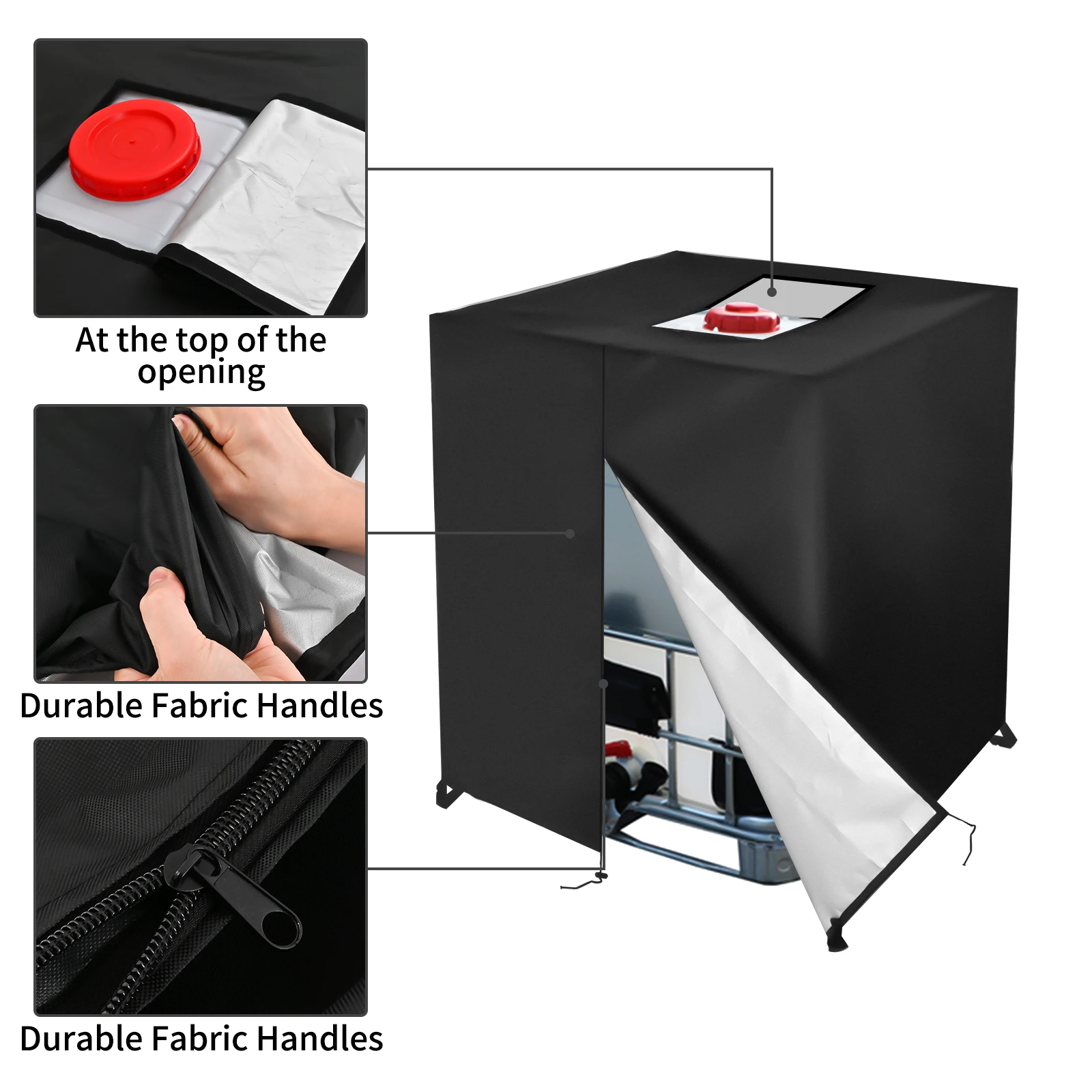 Black Ibc Water Tank Protective Cover 1000 Liters Tote Outdoor ...