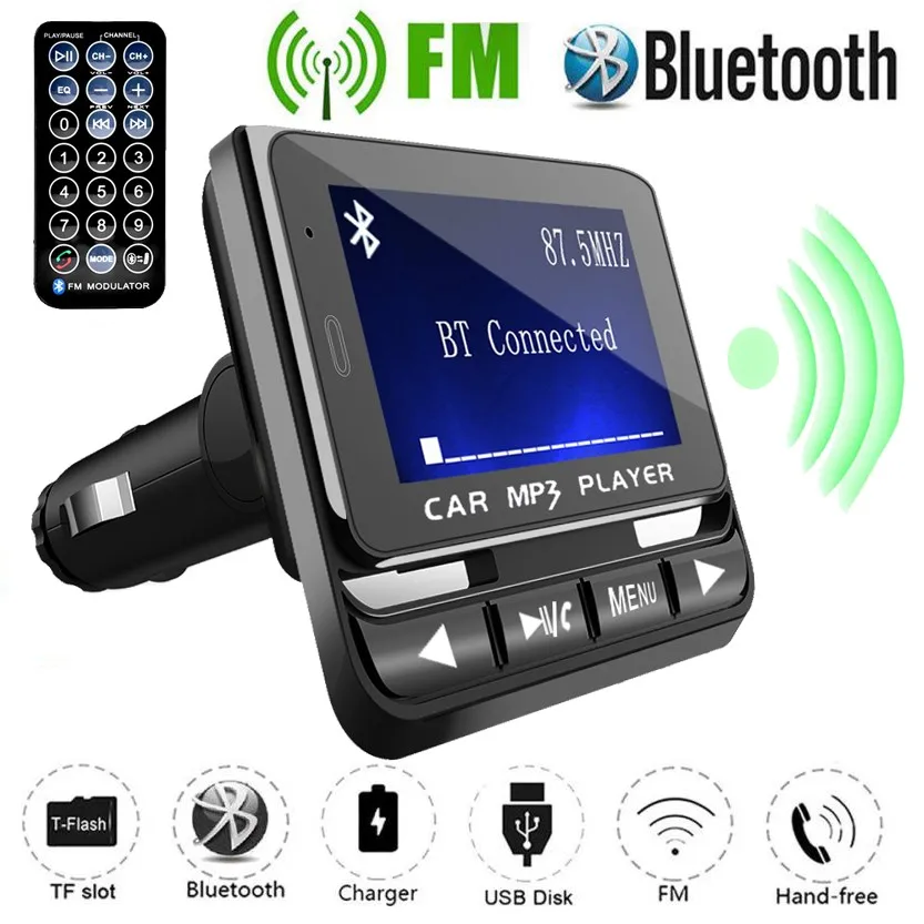 Car-FM-Transmitter-Bluetooth-MP3-Music-Player-1-4-Inch-LCD-Screen ...