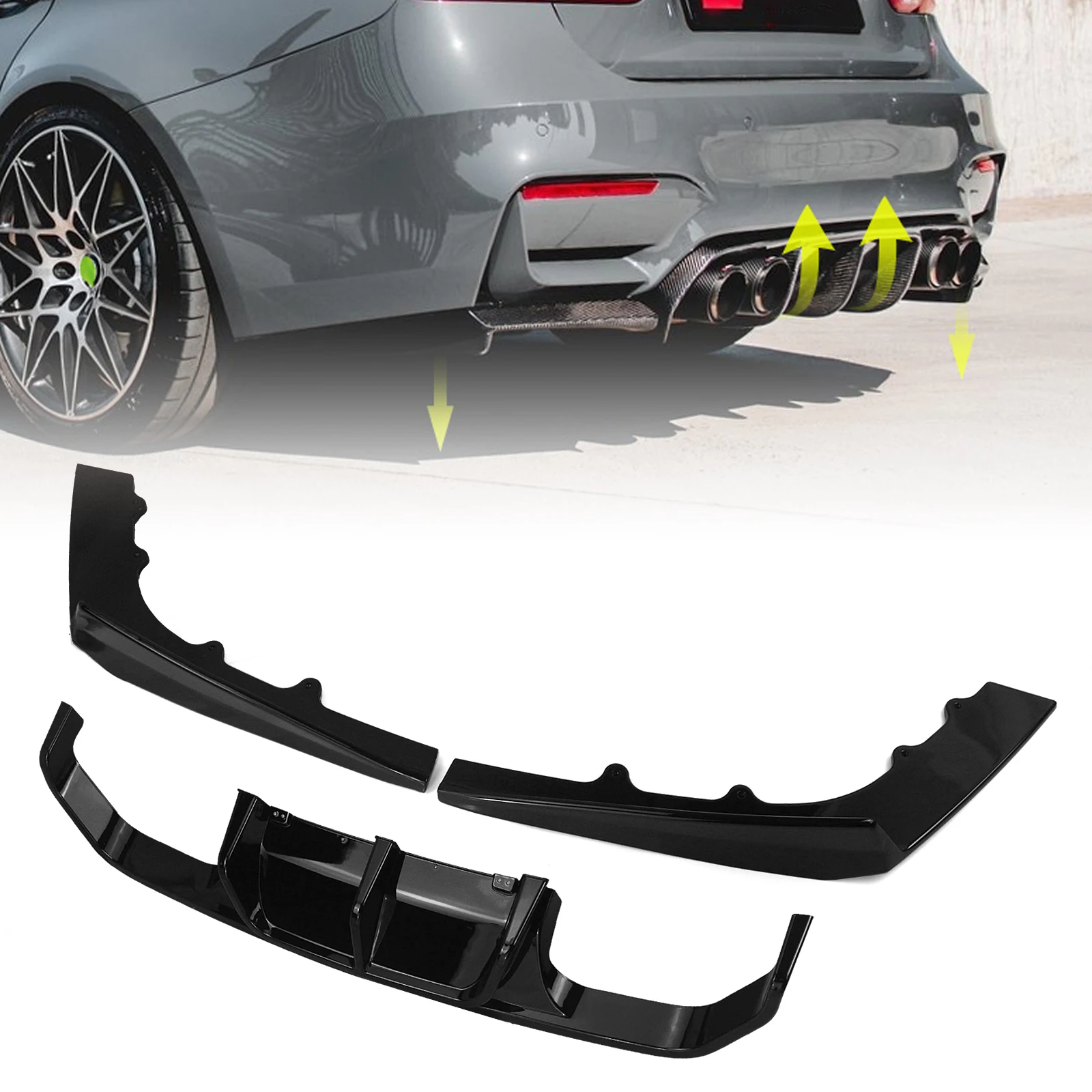 For-BMW-F80-M3-F82-F83-M4-2015-2020-Only-Gloss-Black-Carbon-Fiber-Look ...
