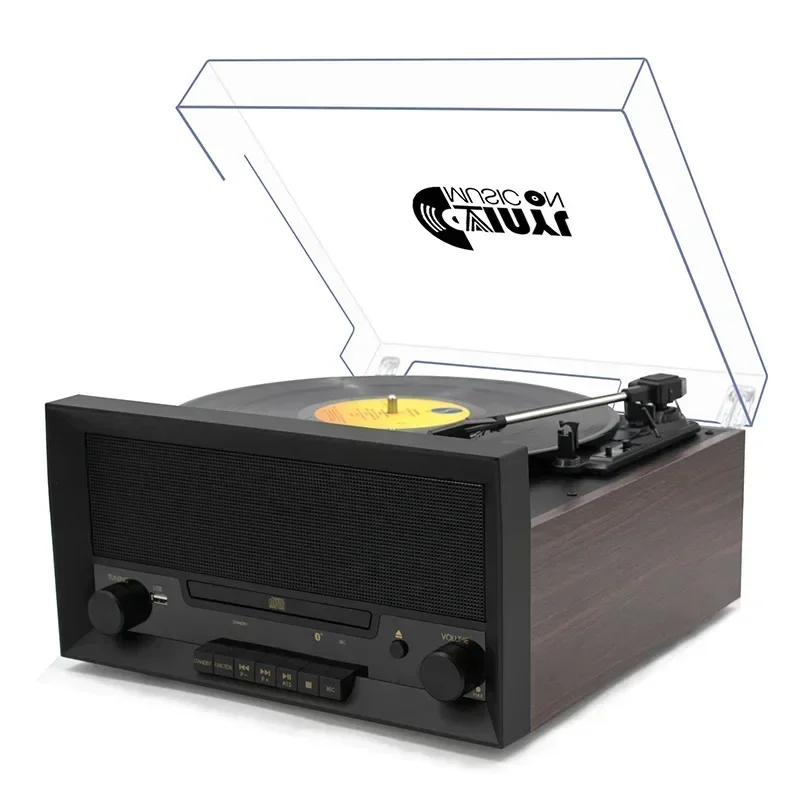 Reproductor-de-discos-de-vinilo-fon-grafo-antiguo-Bluetooth-Radio-LP-CD ...