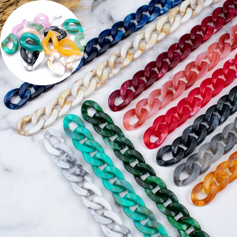 Cadenas-trenzadas-acr-licas-de-17x23cm-cuentas-de-eslabones-cuentas-de ...