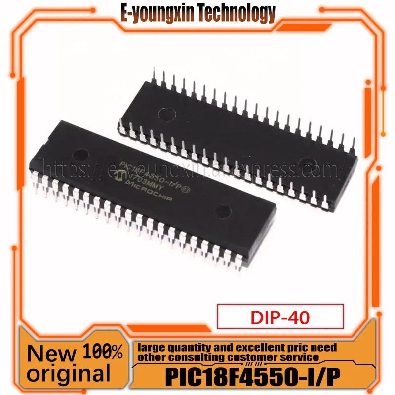 1 10PCS PIC18F4550 I/P PIC18F4550 18F4550 DIP40 IC 8 bit Microcontrollers MCU| | - AliExpress