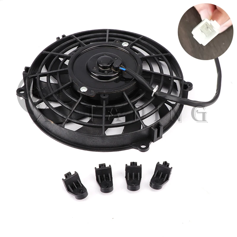 Motorcycle Oil Cooler Water Radiator 12V Cooling Fan For 150cc 200cc ...