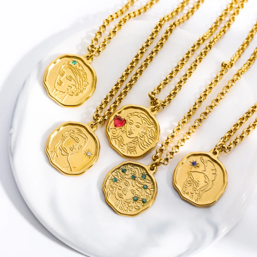 Vintage Greek Mythology Athena Medusa Pendant Necklace for Women ...