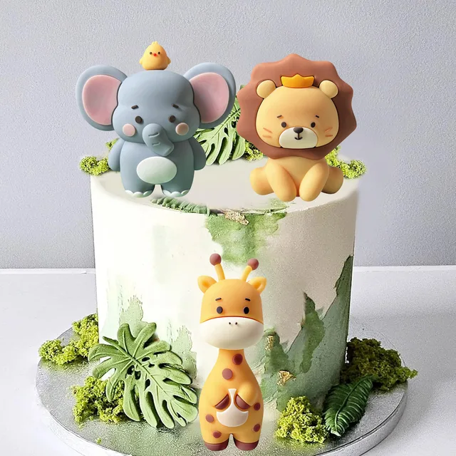 Safari Animals Cake Topper Set
