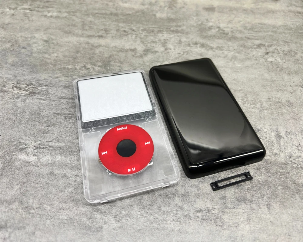 lucency plastic front black metal back housing case red click wheel ...