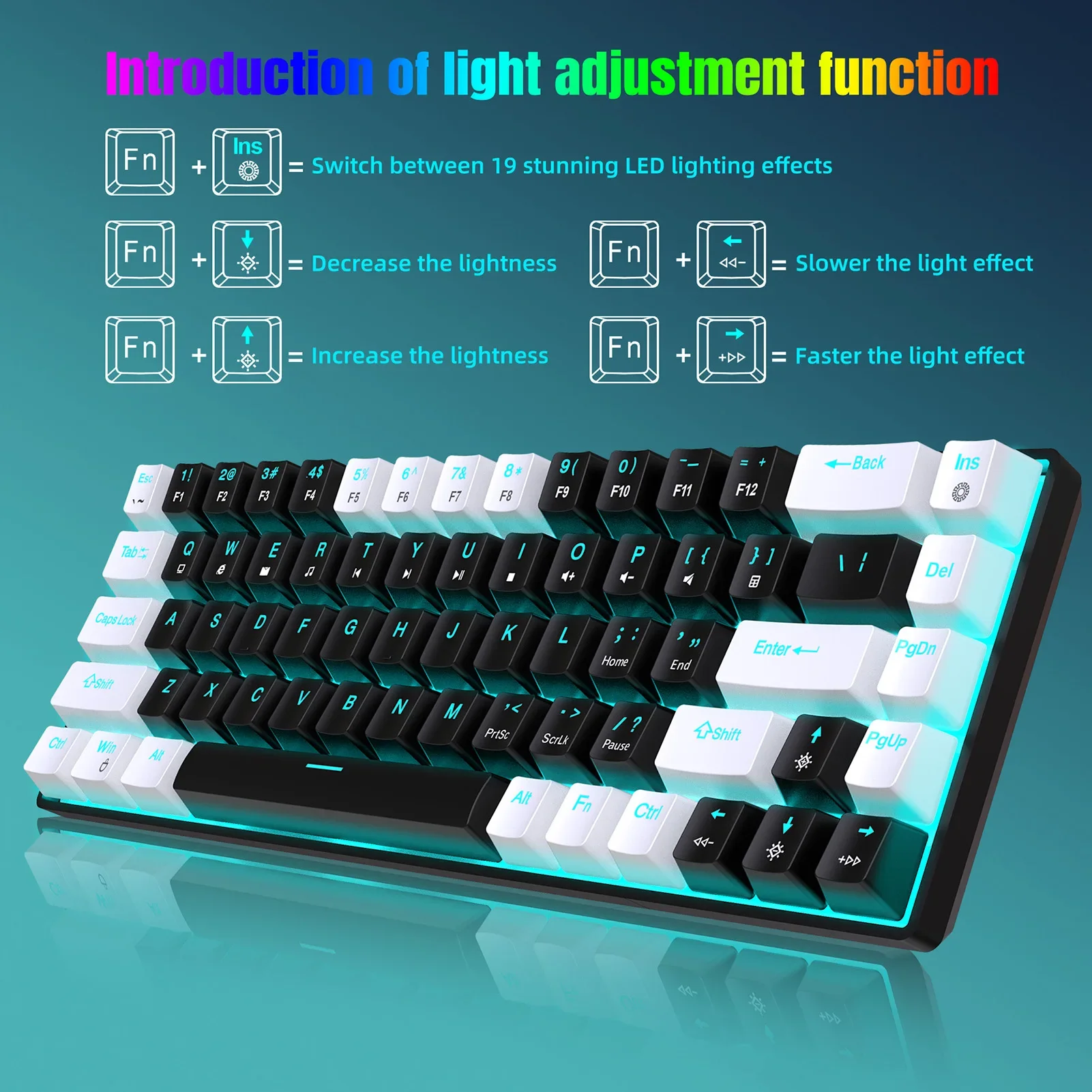 HXSJ V800 Hot-Swappable 68-Key Mechanical Keyboard