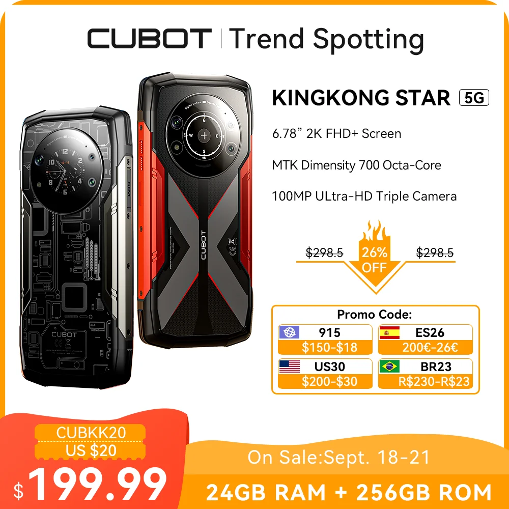 [Première mondiale] Cubot KingKong Star, robuste Smartphone 5G, 24 Go de RAM(12 Go + 12 Go ...