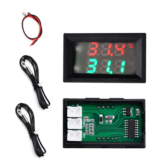 DC4-30V 100cm Digital DC Single Voltmeter and Thermometer Temperature ...