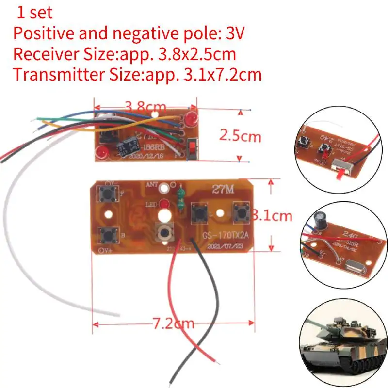1-set-2-4G-4CH-RC-Remote-Control-Circuit-27MHz-PCB-Transmitter-And ...