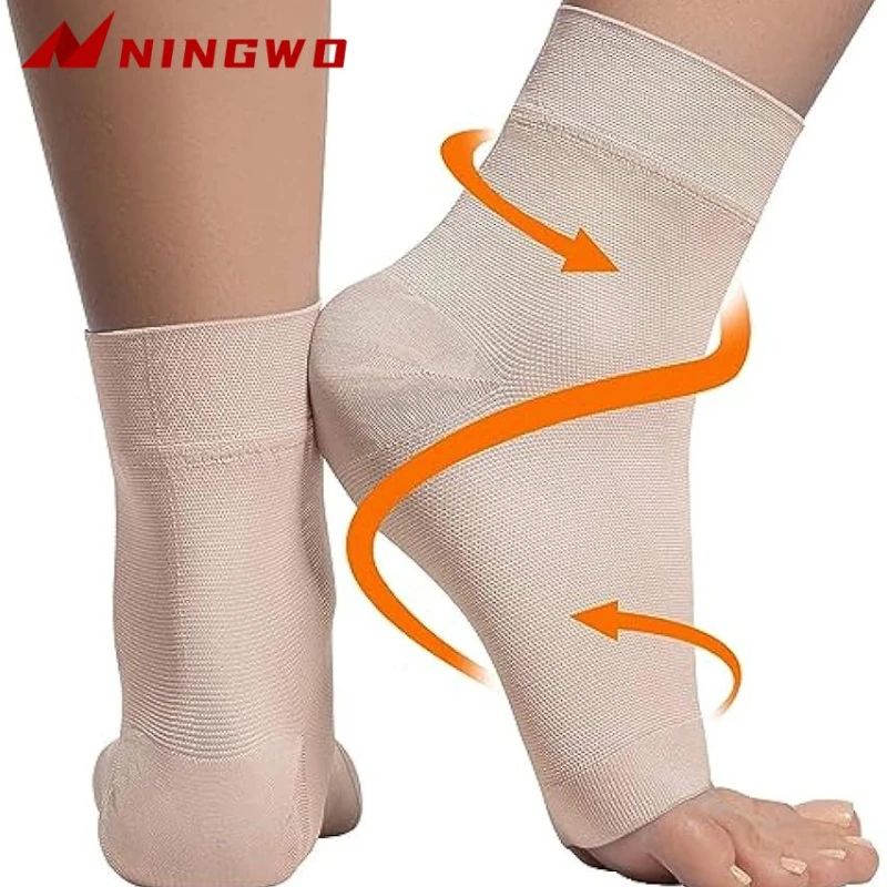 1Pair Ankle Compression Sleeve - 20-30mmhg Open Toe Compression Socks ...