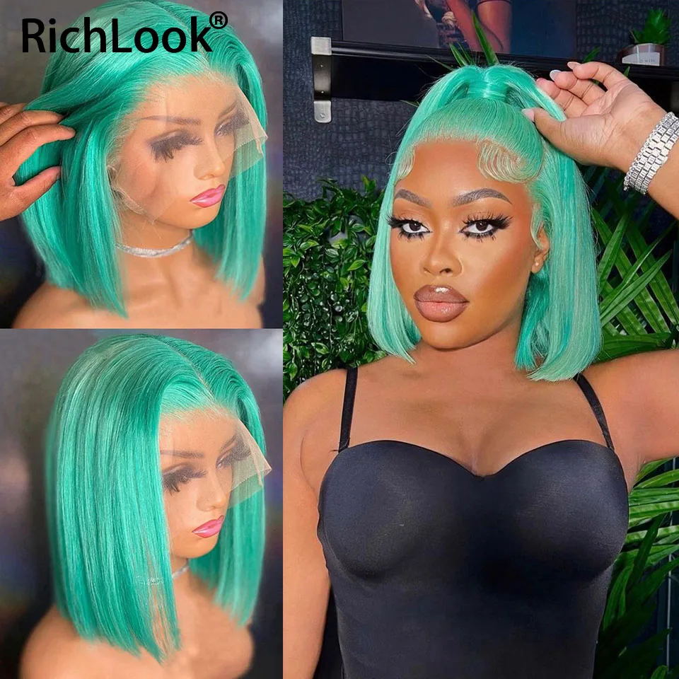 13x4-mint-green-bob-wig-lace-front-human-hair-wigs-for-women-human-hair