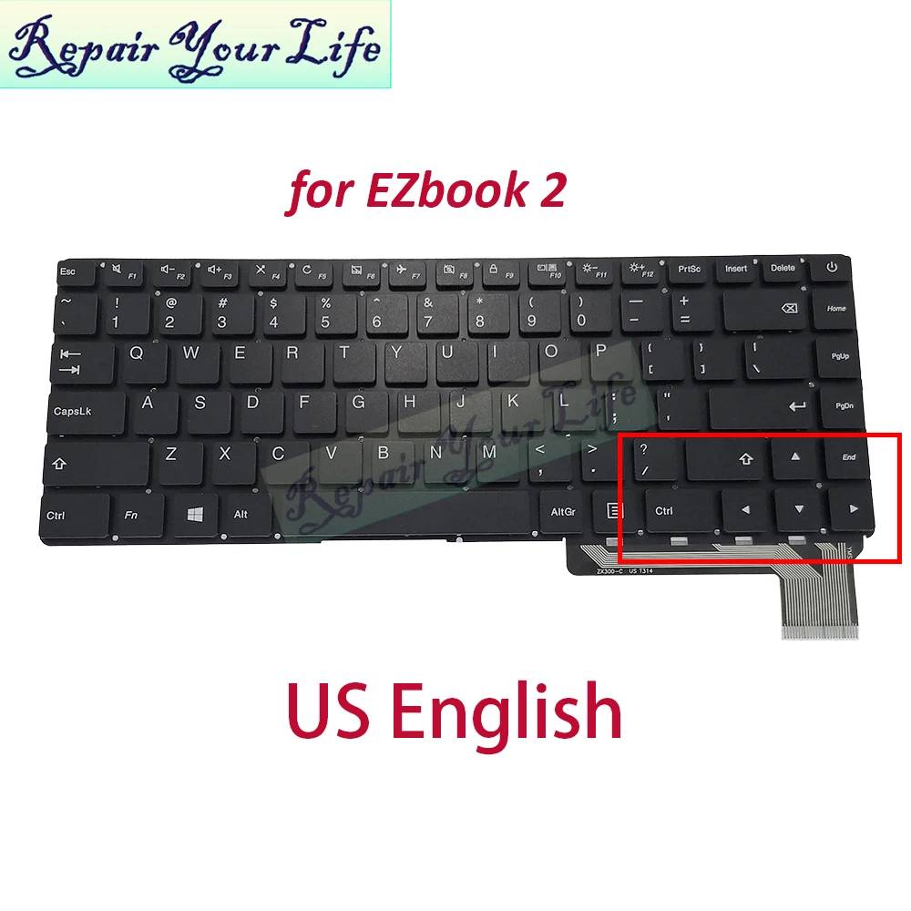 US-English-RU-Russian-Keyboard-For-Jumper-EZbook-2-ZX300-C-US-T314 ...