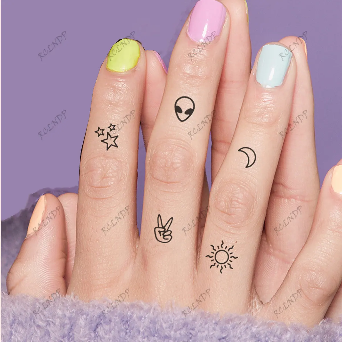 Cute Alien Finger Tattoo