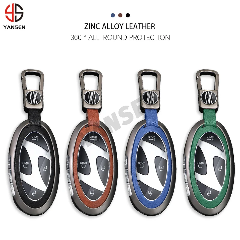 2024-Leather-Metal-Key-Ring-Key-Cover-For-Hyundai-Grandeur-GN7-2023 ...