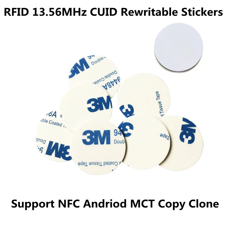 13.56Mhz RFID CUID 키 태그 스티커 라벨 카드 키, UID 변경 가능 블록 0 쓰기 가능 재기록 NFC 안드로이드 ...