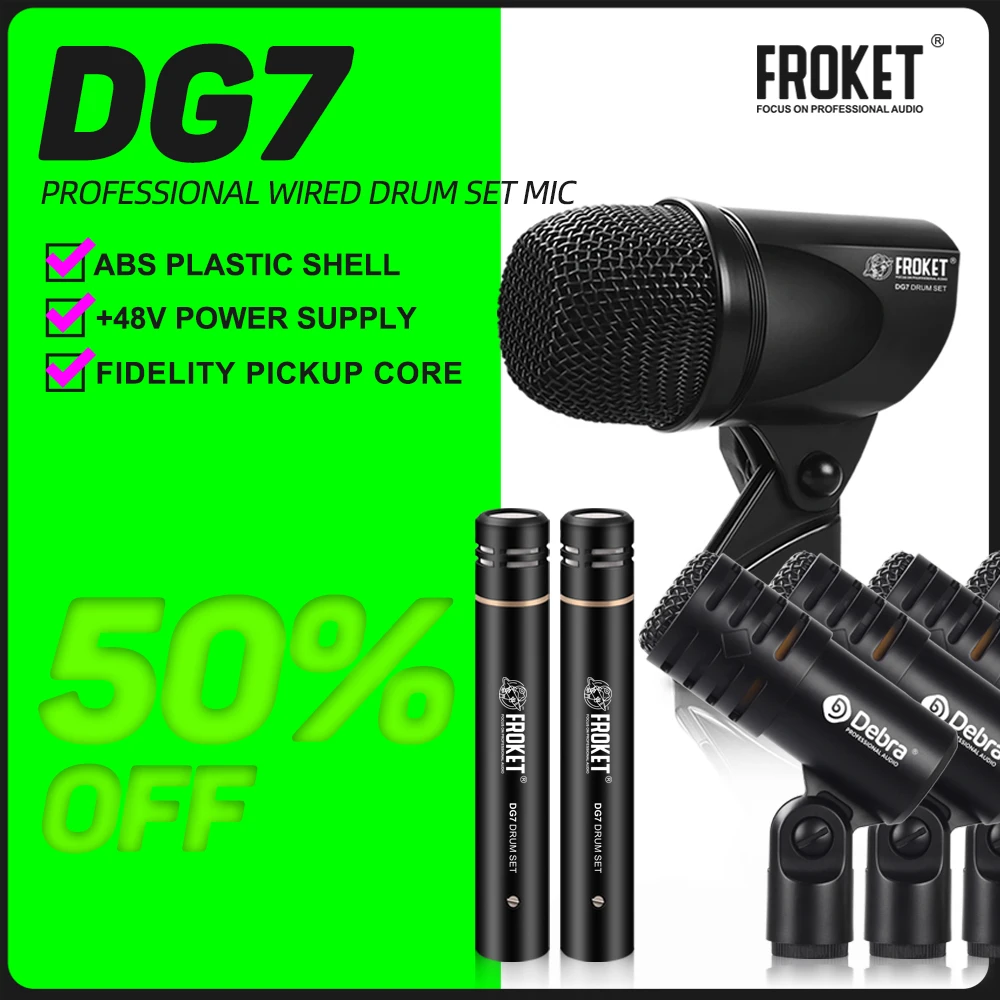 Kit-de-micr-fonos-de-tambor-FROKET-DG7-serie-profesional-cardioide-con ...