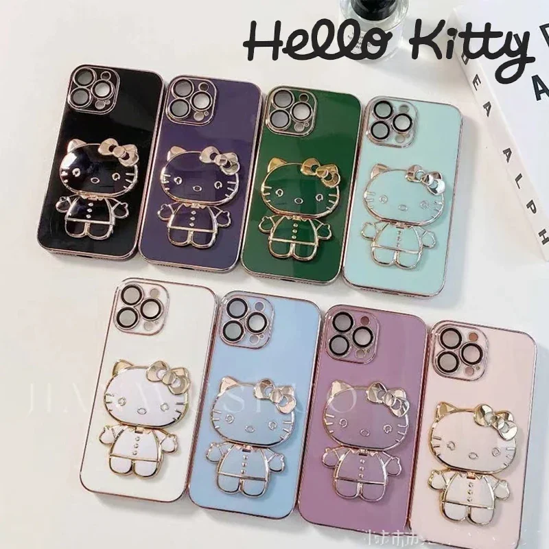 Hello-Kitty-Electroplated-Folding-Stand-Mirror-Case-for-Iphone-11-12-13 ...