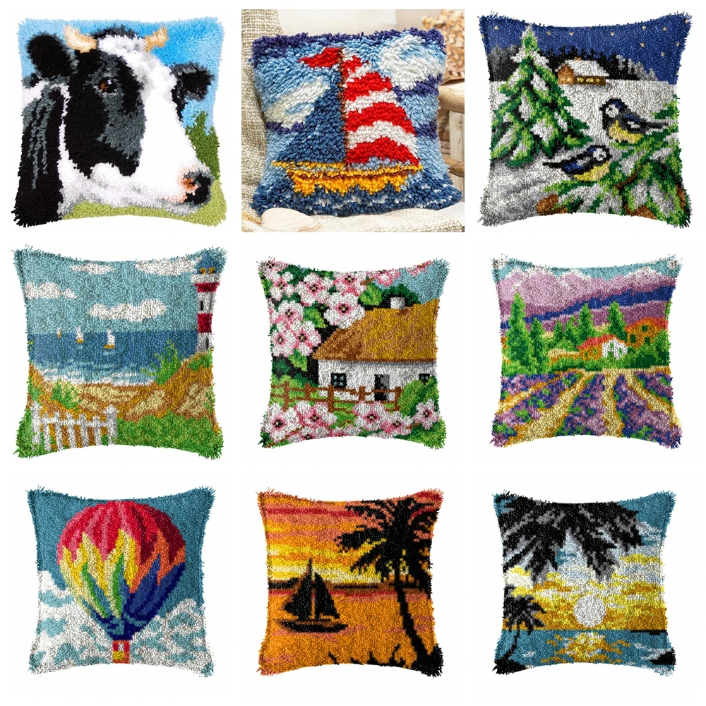 Latch Hook Kit Cushion Pillowcase | Latch Hook Rugs Kits Cushions ...
