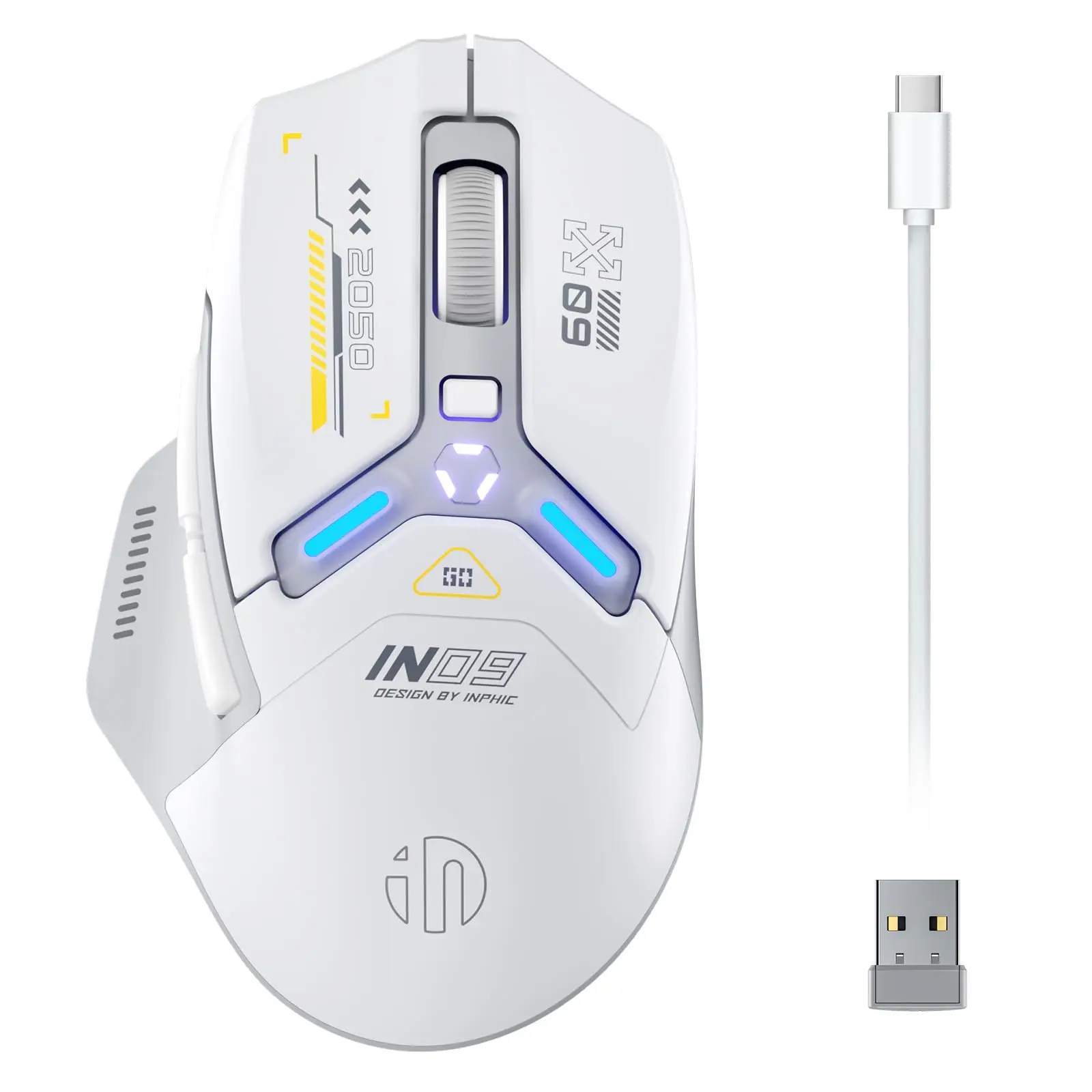 Inphic-IN9-Tri-Mode-2-4G-Wireless-Mouse-Type-C-Rechargeable-Ergonomics ...