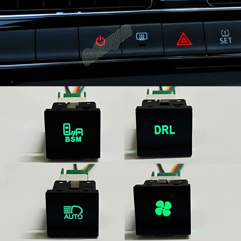Red-Green-Light-Car-BSM-DRL-Automatic-headlight-Fan-Switch-with ...