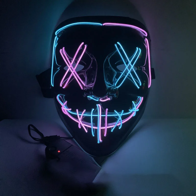 Halloween Luminous Mask Neon Led Purge Masquerade Party Masks Light ...