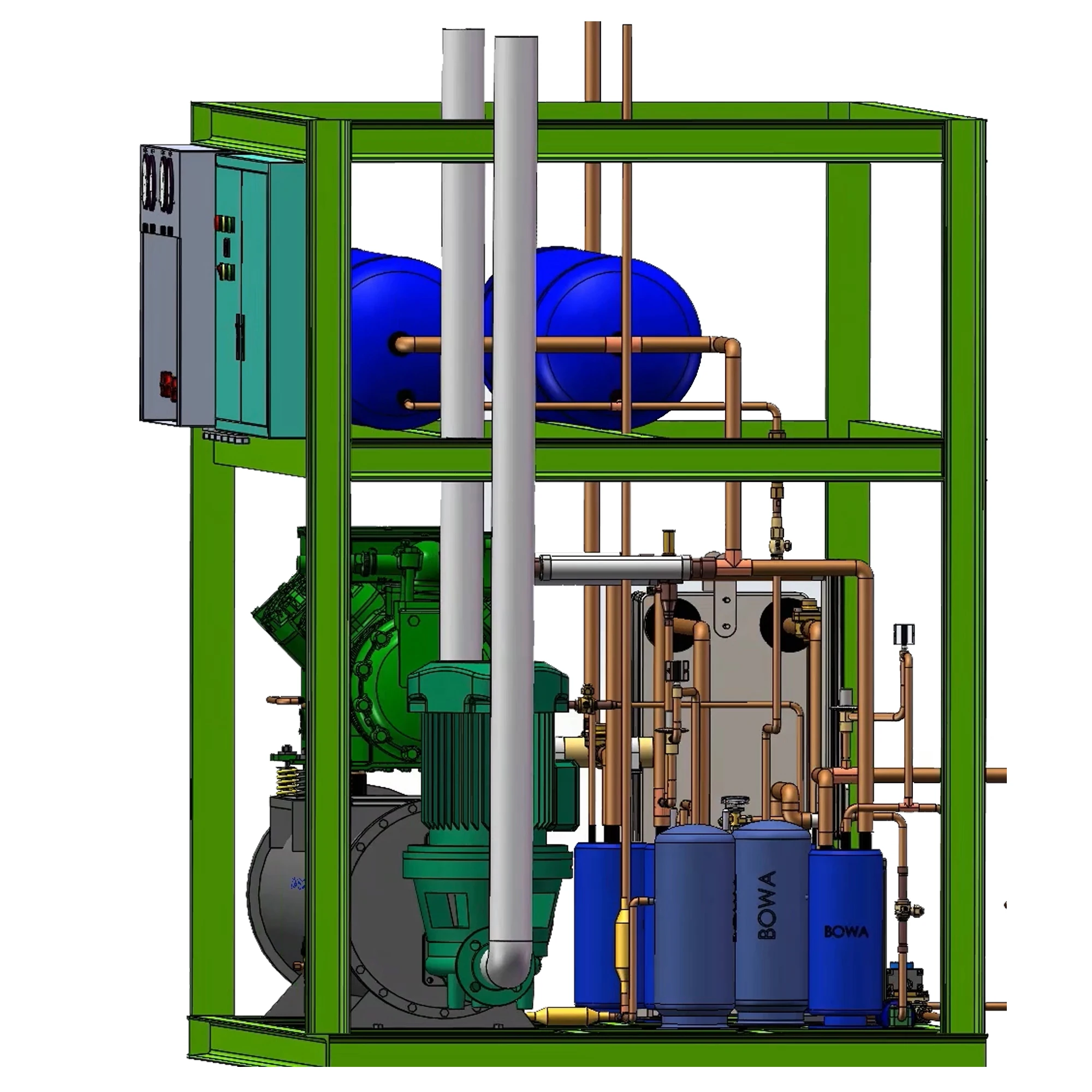 2 compressor water cooled cryogenic condensing unit is working as 60 to ...