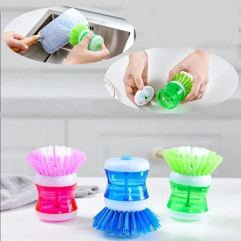 Random Color Kitchen Wash Pot Dish Brush Washing Utensils With Washing ...