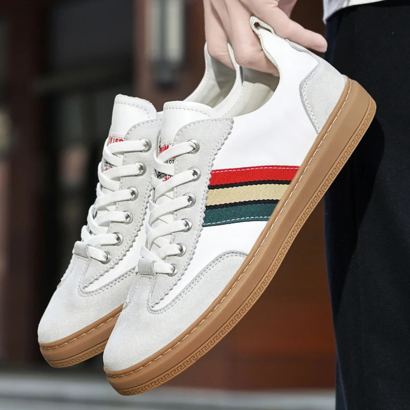 Summer-Mens-Casual-Shoes-Breathable-Comfortable-Fashion-White-Designer ...