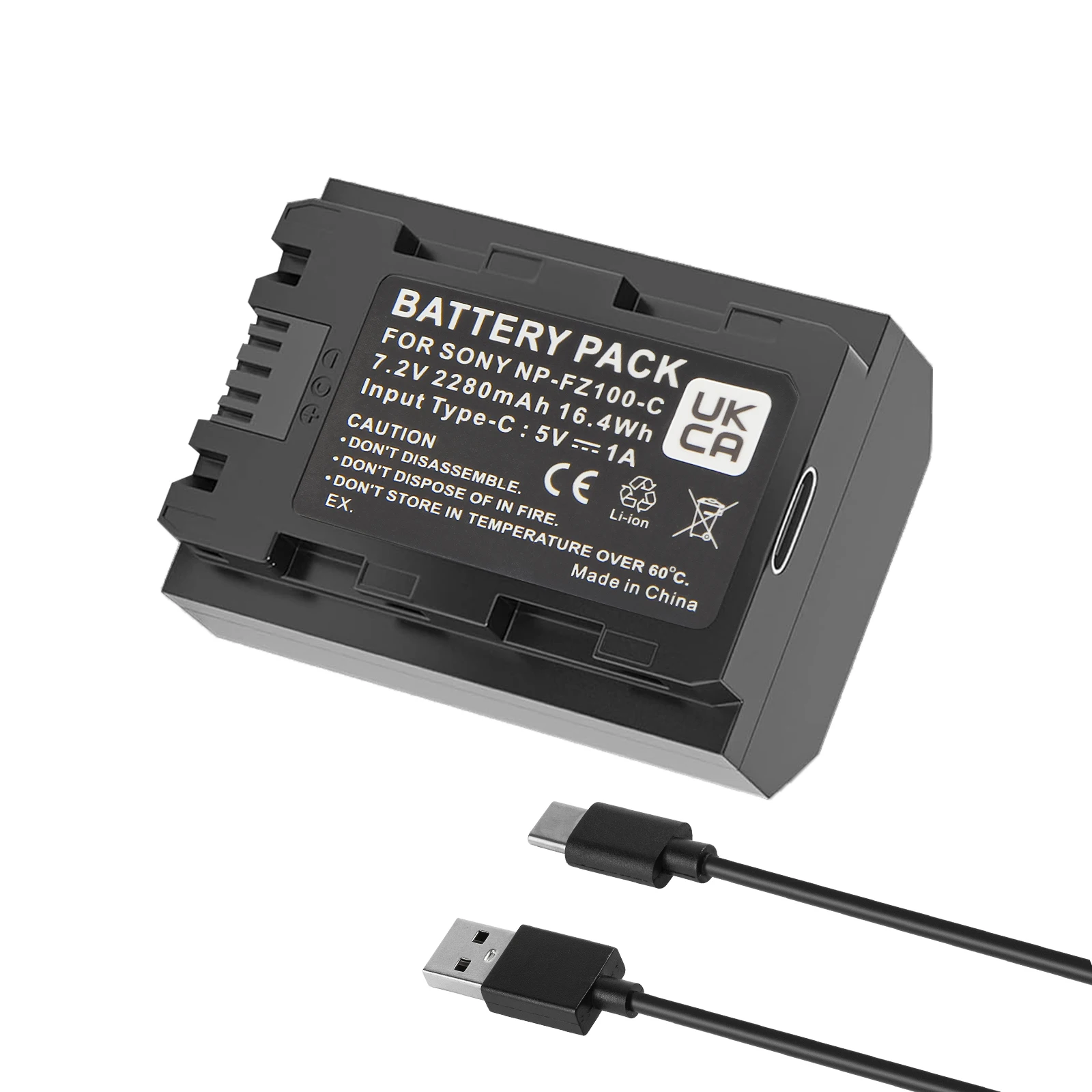 Oyomba NP-FZ100 Replacement Battery with 5v 2a Type-C Input for Sony ...
