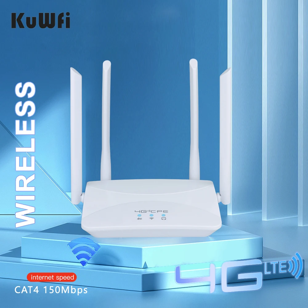 KuWFi 4G Wifi Router 150Mbps LTE Wireless Router Modem With SIM Card ...