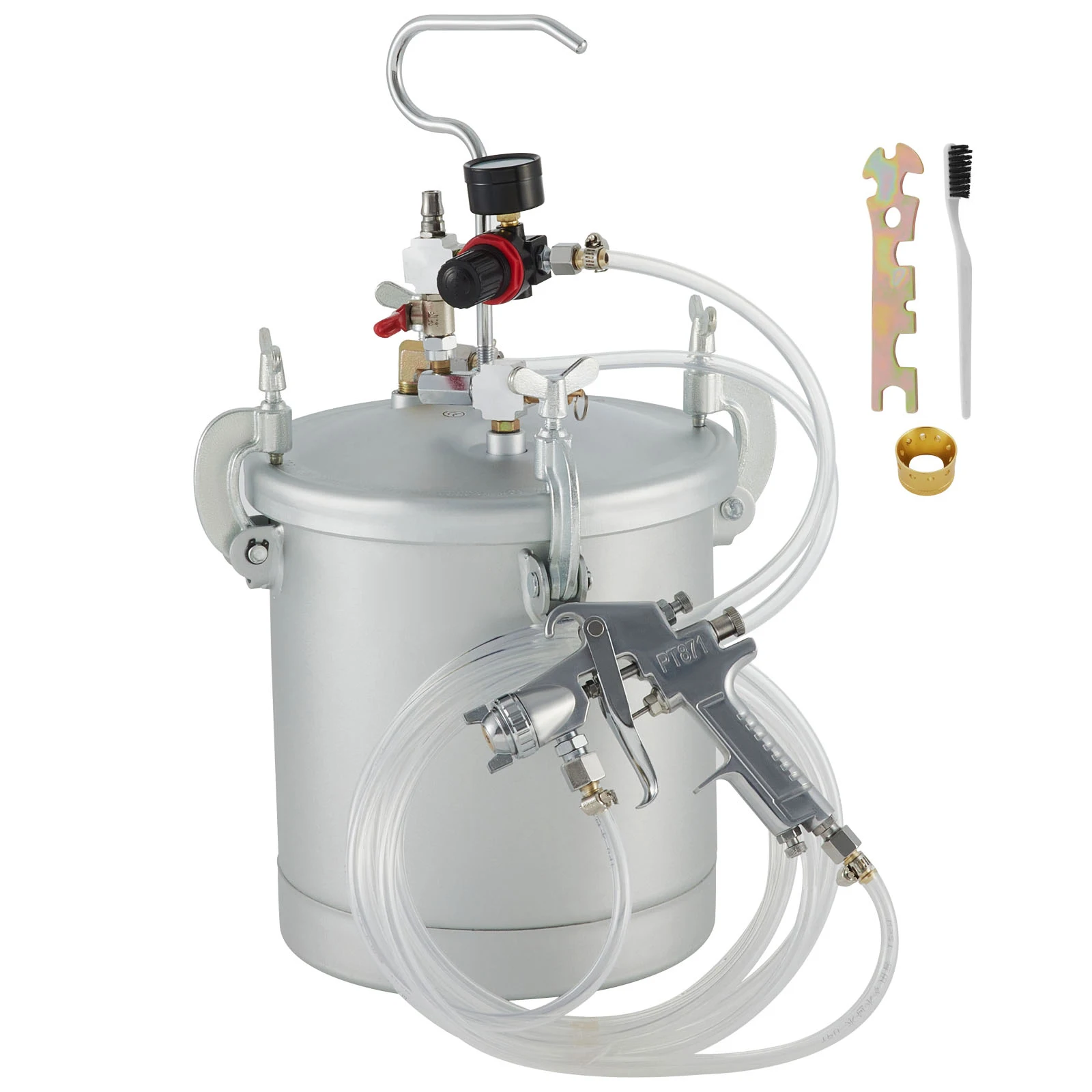 SucceBuy High Pressure Paint Pot 10L 15L Sprayer Tank Spray Gun & Hose ...