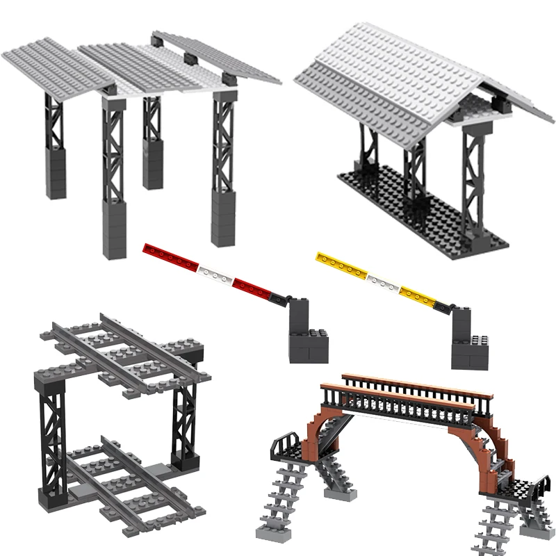 MOC-Train-Railway-Building-Blocks-Kit-Vehicle-Track-Rail-Set-Traffic ...