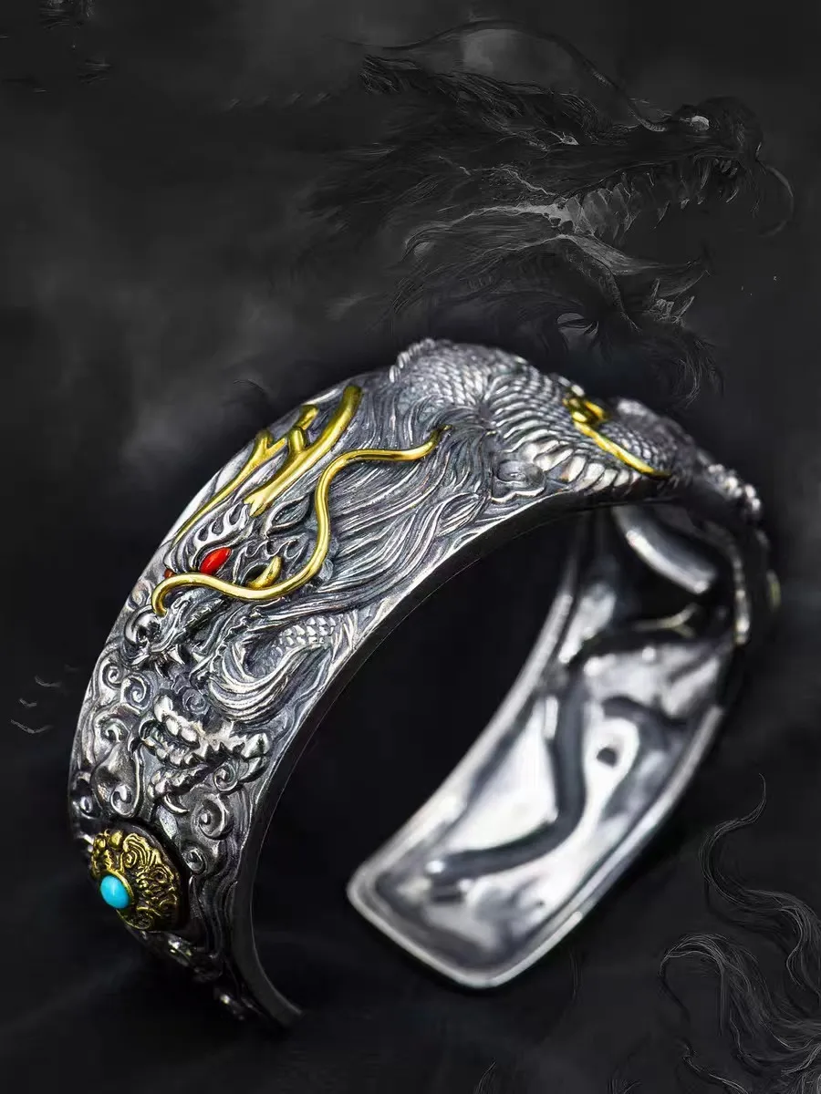Retro-Domineering-Dragon-Bracelet-Chinese-National-Style-Tenglong-Cuff ...