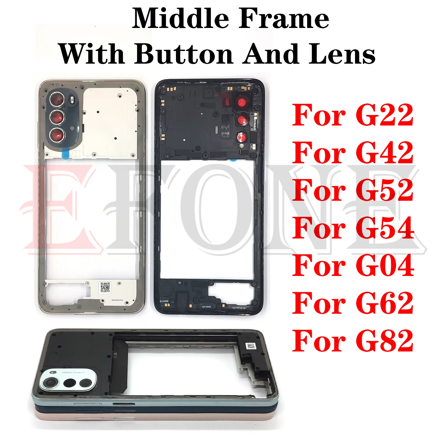 For Motorola MOTO G04 G22 G42 G52 G54 G62 G72 G82 5G Middle Frame ...