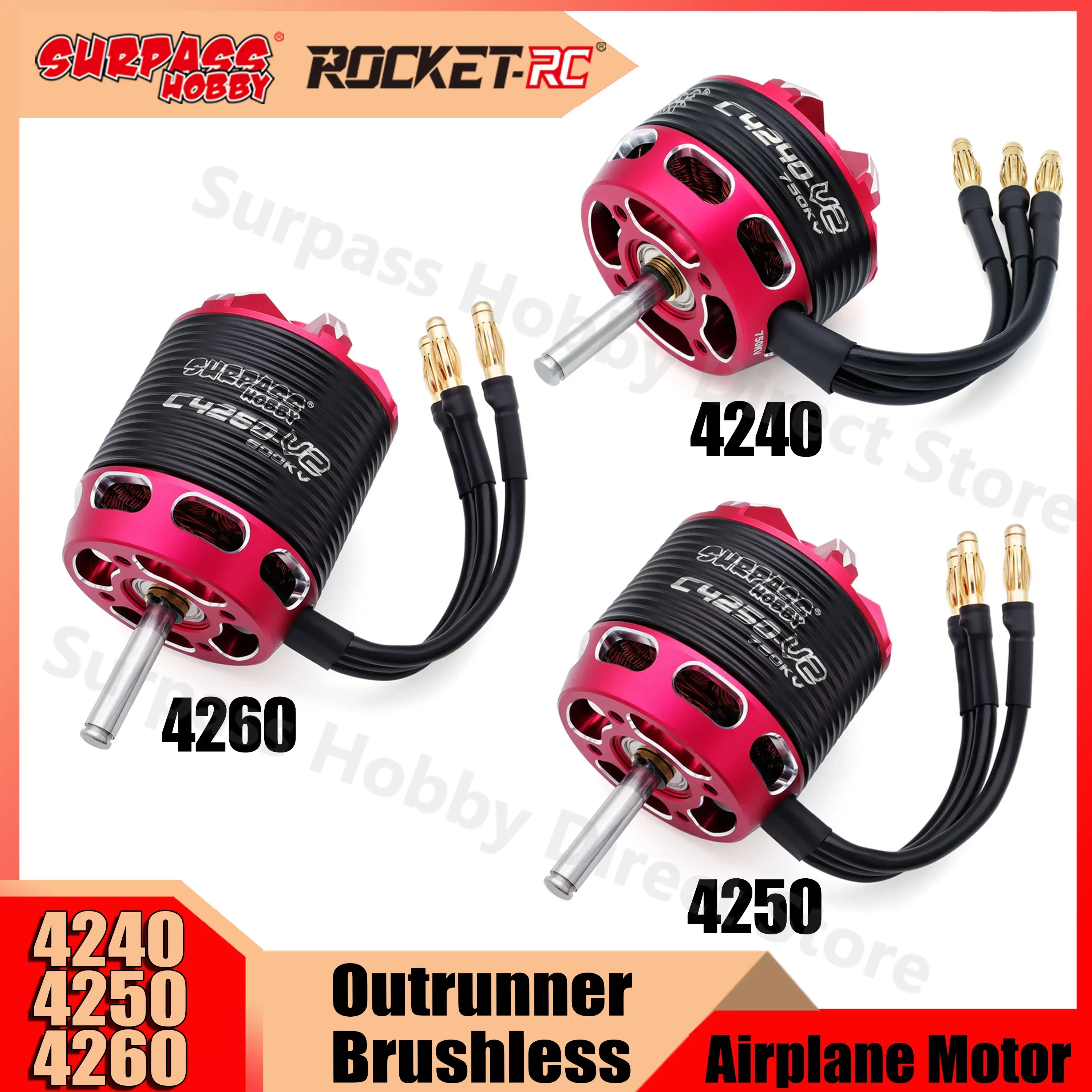 SURPASSHOBBY-4240-4250-4260-V2-Outrunner-Brushless-Motor-for-RC-Fixed ...