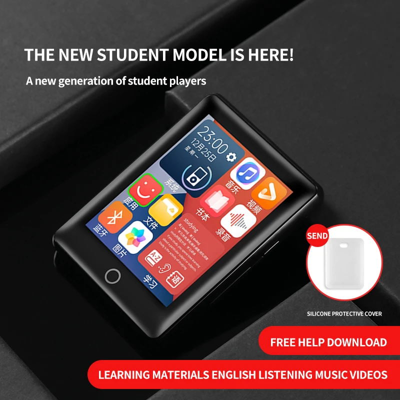 Metal Full Screen 3.0-inch MP3 Music Player Bluetooth 5.0 External Play ...