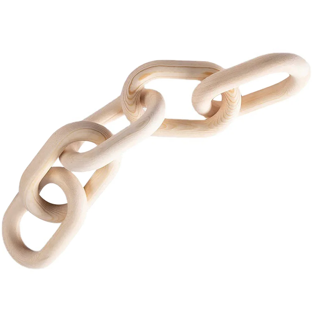 Madeira-Chain-Link-Wall-Decor-N-de-madeira-pendurado-Ornamento-Mesa-de ...