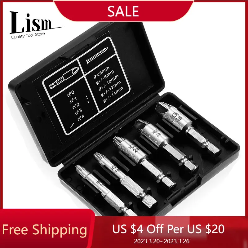 Damaged Screw Extractor Drill Bit Set High-speed Steel Broken Screw ...