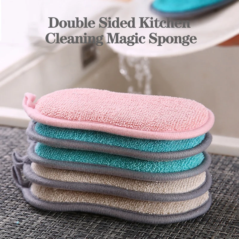 4Pcs-Double-Sided-Kitchen-Cleaning-Dishwashing-Magic-Scrubber-Sponge ...