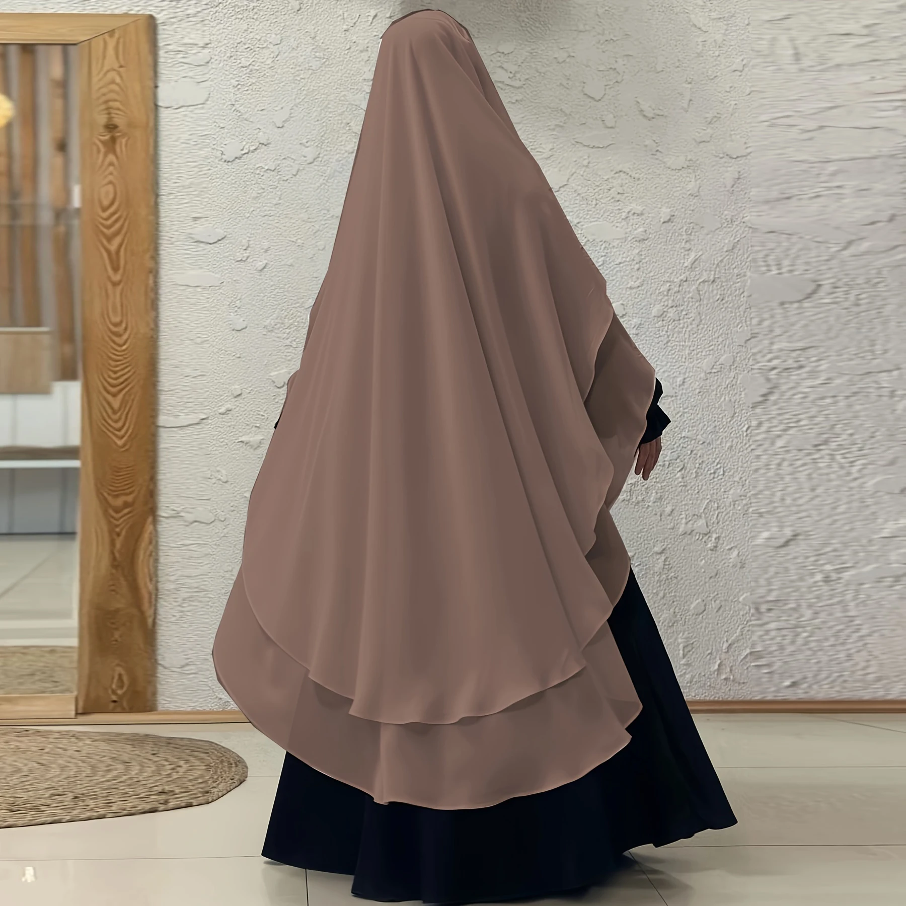 Ramadan-Middle-East-Muslim-Solid-Color-Chiffon-before-and-after-Double ...