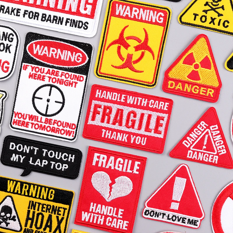 Handle-With-Care-Embroidery-Patch-Iron-On-Patches-For-Clothing ...