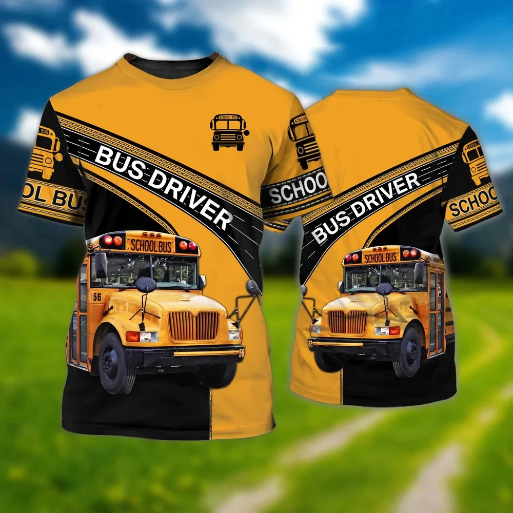 School-Bus-Driver-Shirt-New-Men-s-T-shirt-3D-Print-Casual-Uniform ...