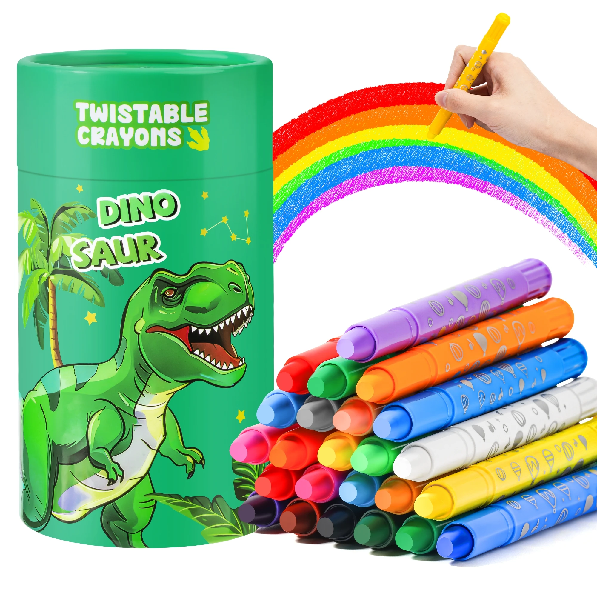 12-24-Colors-Dinosaur-Crayons-for-Kids-Washable-Erasable-Coloring-Wax ...
